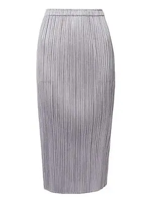 Issey Miyake Basics Knitted Midi Skirt - Grey