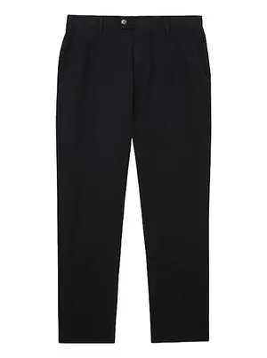 REISS Dobby Straight-leg Trousers - Navy