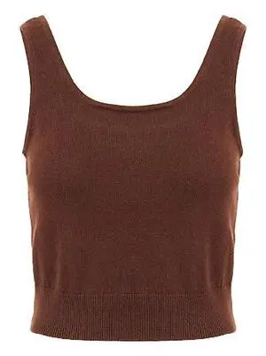 Eberjey Lounge Brushed Knitted Tank Top - Chocolate
