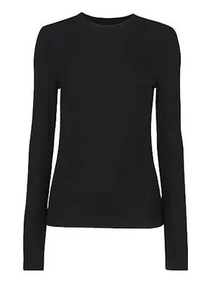 Whistles Essential Round Neck Stretch-woven Sweatshirt - Black