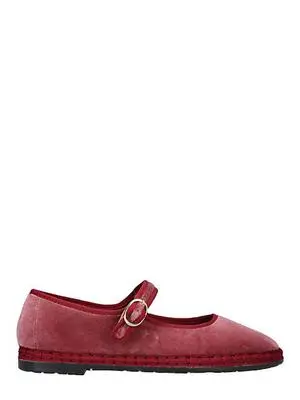 FLABELUS Theresa Velvet Mary Jane Flat - Pink