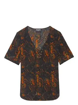 Zadig&Voltaire Animal-print Silk Shirt - Black