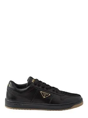 Prada Downtown Low-Top Leather Trainers Black