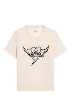 Zadig&Voltaire Idal Rhinestone-logo Cashmere Jumper - Eggshell