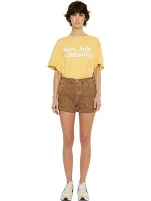 KANCAN Clara High Rise Mom Cargo Shorts - Mocha