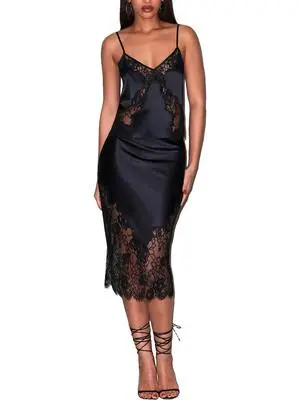 FLEUR DU MAL Juliet Lace Silk Cami Black