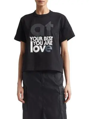 Sacai Cotton T-shirt - Black