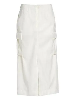 Sacai Insulated Nylon Twill And Satin Cargo Skirt - Off White