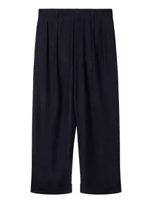 Giorgio Armani Pure Virgin Wool Double-pleat Trousers - Blue