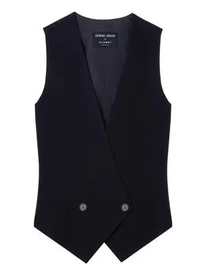 Giorgio Armani For Alanui Virgin Wool Waistcoat - Blue