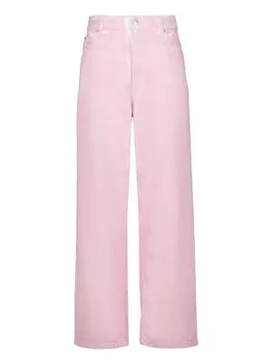 Marni Gummy Logo Patch Straight-leg Jeans - Pink