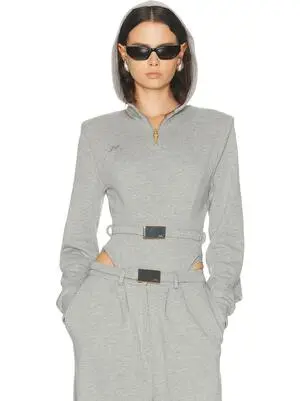 ROWEN ROSE Long Sleeve Bodysuit - Grey