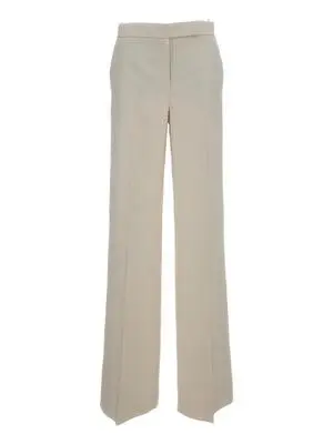 Max Mara Badesse Linen Palazzo Trousers - Beige