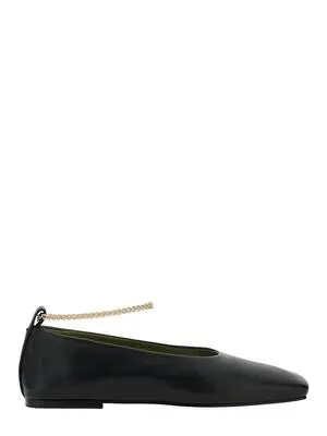 MARIA LUCA Augusta Leather Ballet Flats - Nero