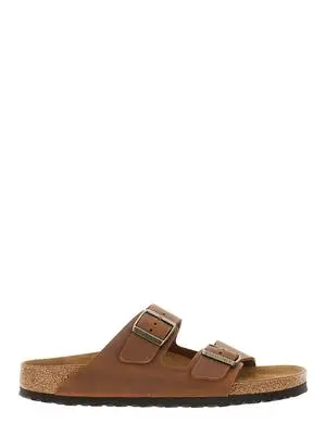 BIRKENSTOCK Arizona Oiled Leather Sandals - Brown