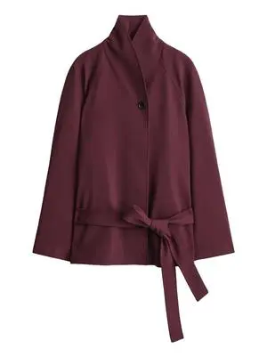 Cos Belted Wool-blend Shawl-collar Jacket - Red