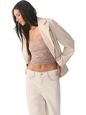 Free People Intimately Textured Floral Tube Top - Chocolate