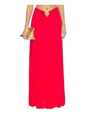 LOVERS AND FRIENDS Maxi Skirt With Gold Hardware - Red