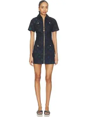 Casablanca Monogrammed Denim Dress - Black