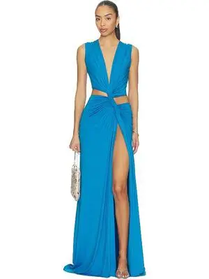 SID NEIGUM Sid Neigum Triple Loop Knit Dress Blue
