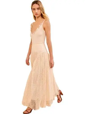 Ulla Johnson Eyelet Cotton Midi Skirt - Cowrie