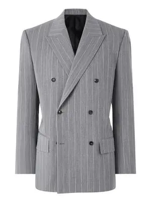 Bottega Veneta Pinstriped Wool Blazer - Gray