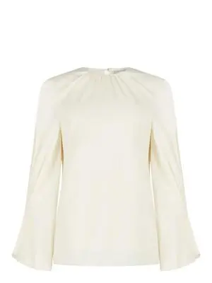 EMILIA WICKSTEAD Rome Top In Ivory Superfine Merino