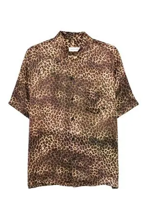 ERNEST W. BAKER Animal-print Short-sleeve Shirt - Brown