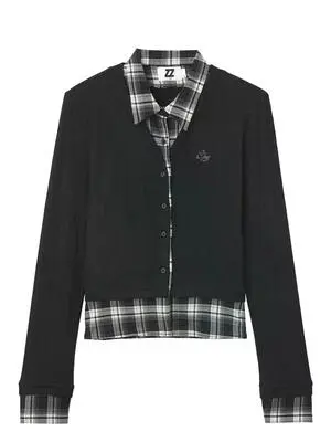 Izzue Panel Cardigan With Embroidered Logo - Black