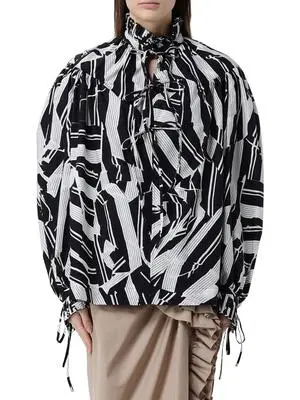 Dries Van Noten Printed Cotton Blouse - Black
