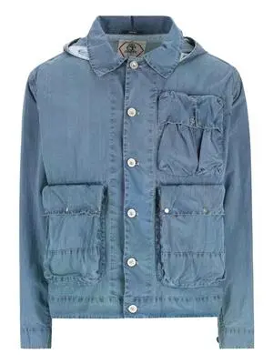 C.P. COMPANY 50 Fili Indigo Bleached Goggle Jacket - Blue