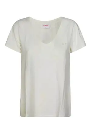 SUN 68 Logo-embroidered V-neck T-shirt - Grey
