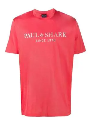 Paul & Shark Logo-print Organic Cotton T-shirt - Red