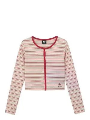 FINGERCROXX Striped Buttoned Top - Neutrals