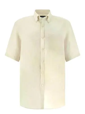 Paul & Shark Short-sleeved Linen Shirt - Neutrals