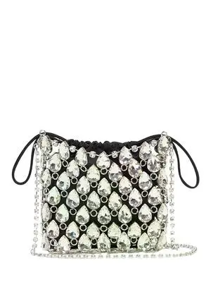 SELF-PORTRAIT Crystal Chainmail Mini Bag - Silver