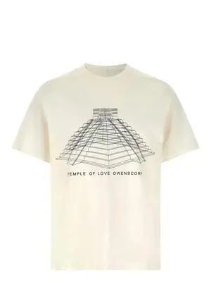 Rick Owens Brad Printed Crew Neck T-shirt Neutrals