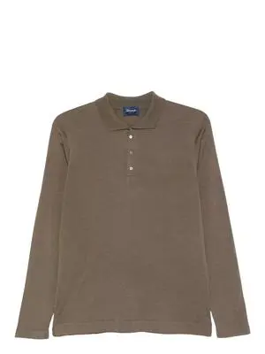 DRUMOHR Long-sleeve Polo Shirt - Brown