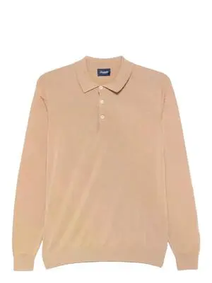 DRUMOHR Long-sleeve Polo Shirt - Neutrals