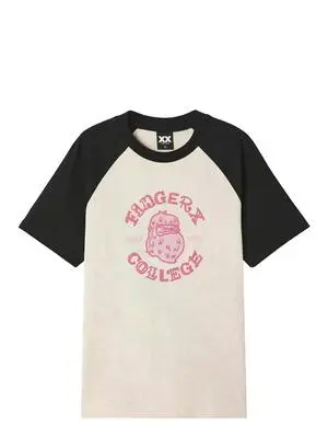 FINGERCROXX Logo-embroidered T-shirt - Neutrals