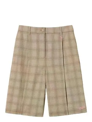 TWINSET Checked Tailored Shorts - Neutrals