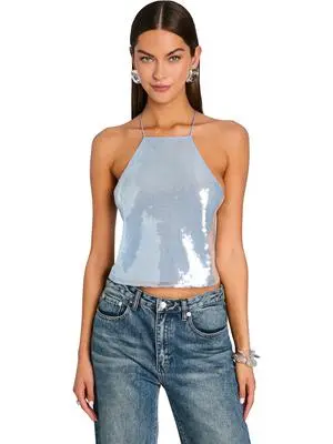 Retrofete Norma Sequin Halter Top Glace