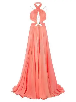 Roberto Cavalli Pleated Maxi Dress - Pink