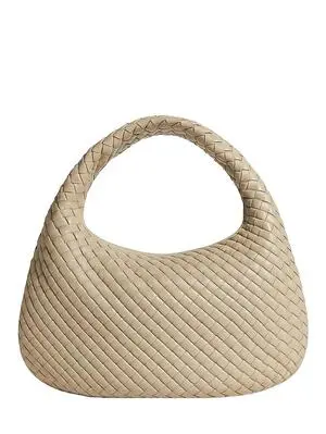 Bottega Veneta Intrecciato Leather Shoulder Bag - Ecru/muse Brass