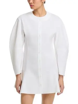 LIBEROWE Balloon Sleeve Shirt Dress - White