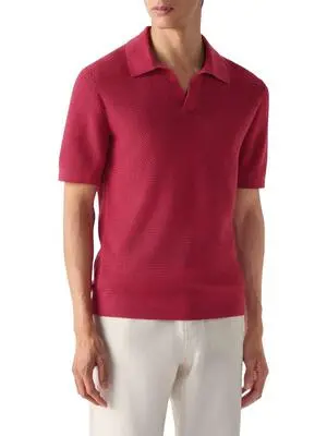 Zegna Premium Cotton Polo Shirt Dark Pink