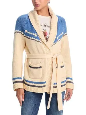 The Great. X Stetson Long Sleeve Cardigan - Robin Blue