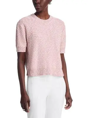 Theory Cropped Short Sleeve Sweater - Orange Multi