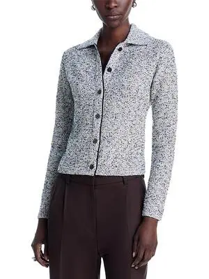 Theory Tweed Sweater Jacket - Navy Multi