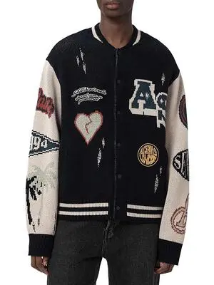 ALLSAINTS Chase Cardigan - Black/ecru